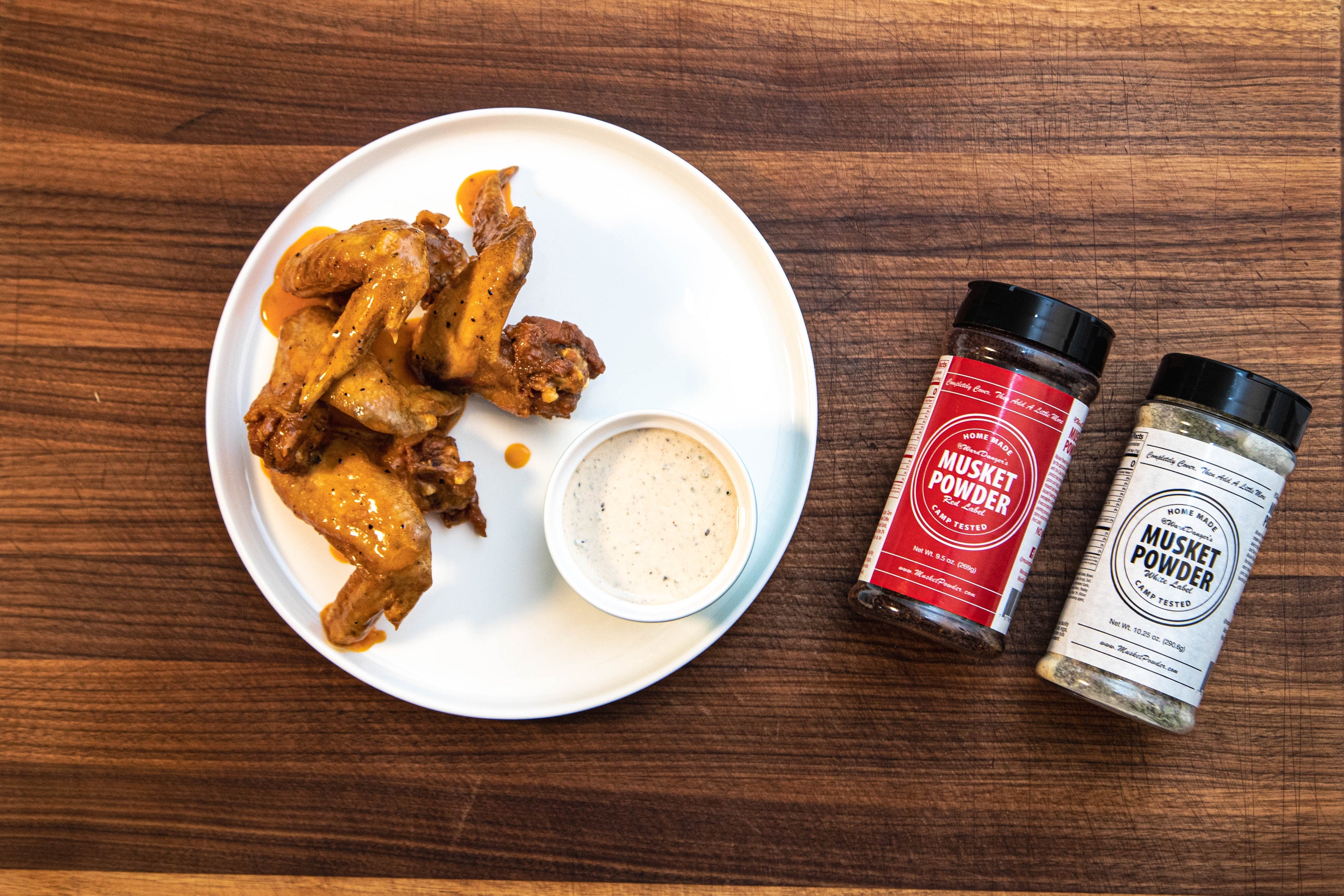 Wings With MP Buffalo Sauce & Ranch - Musket Powder Seasonings